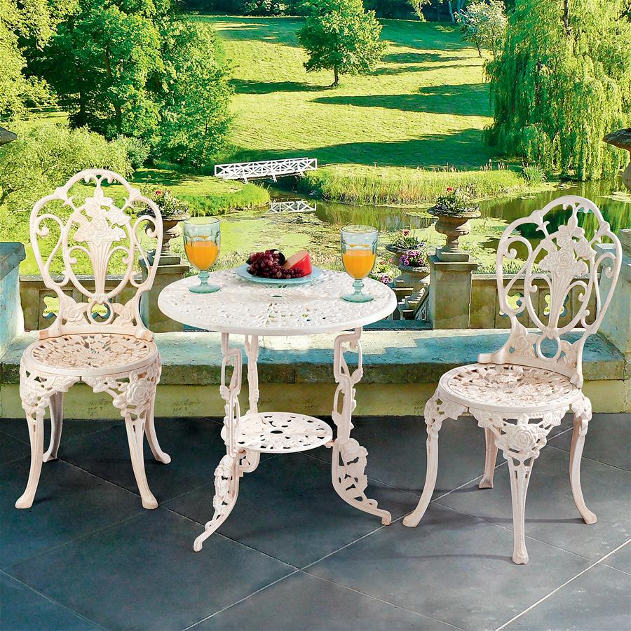 "Rose Garden" Cast Iron Bistro Table Set – Garden Luster